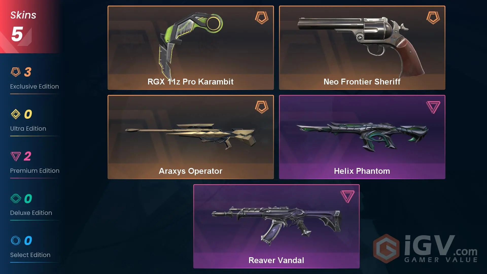 Eu-Turkish | RGX 11z Pro Karambit | Reaver Vandal | Helix Phantom ...