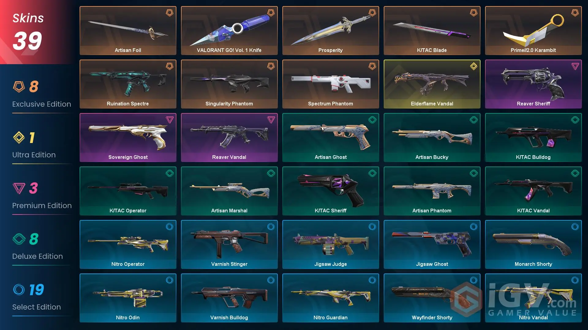NA 39 skins Prime//2.0 Karambit | Singularity Phantom | Spectrum ...