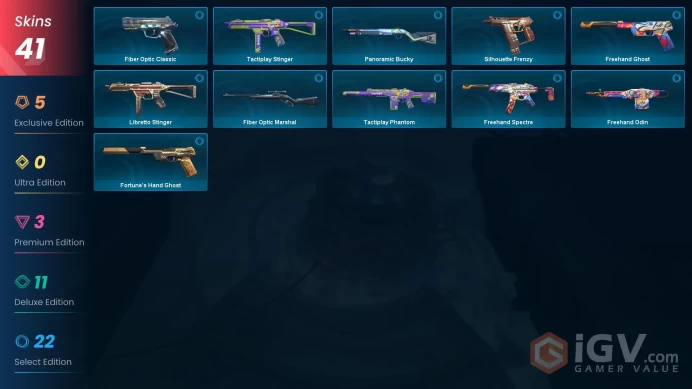 NA+41 skins+15000VP+Iron 2+Transition Knife+VCT x LEV Classic ...