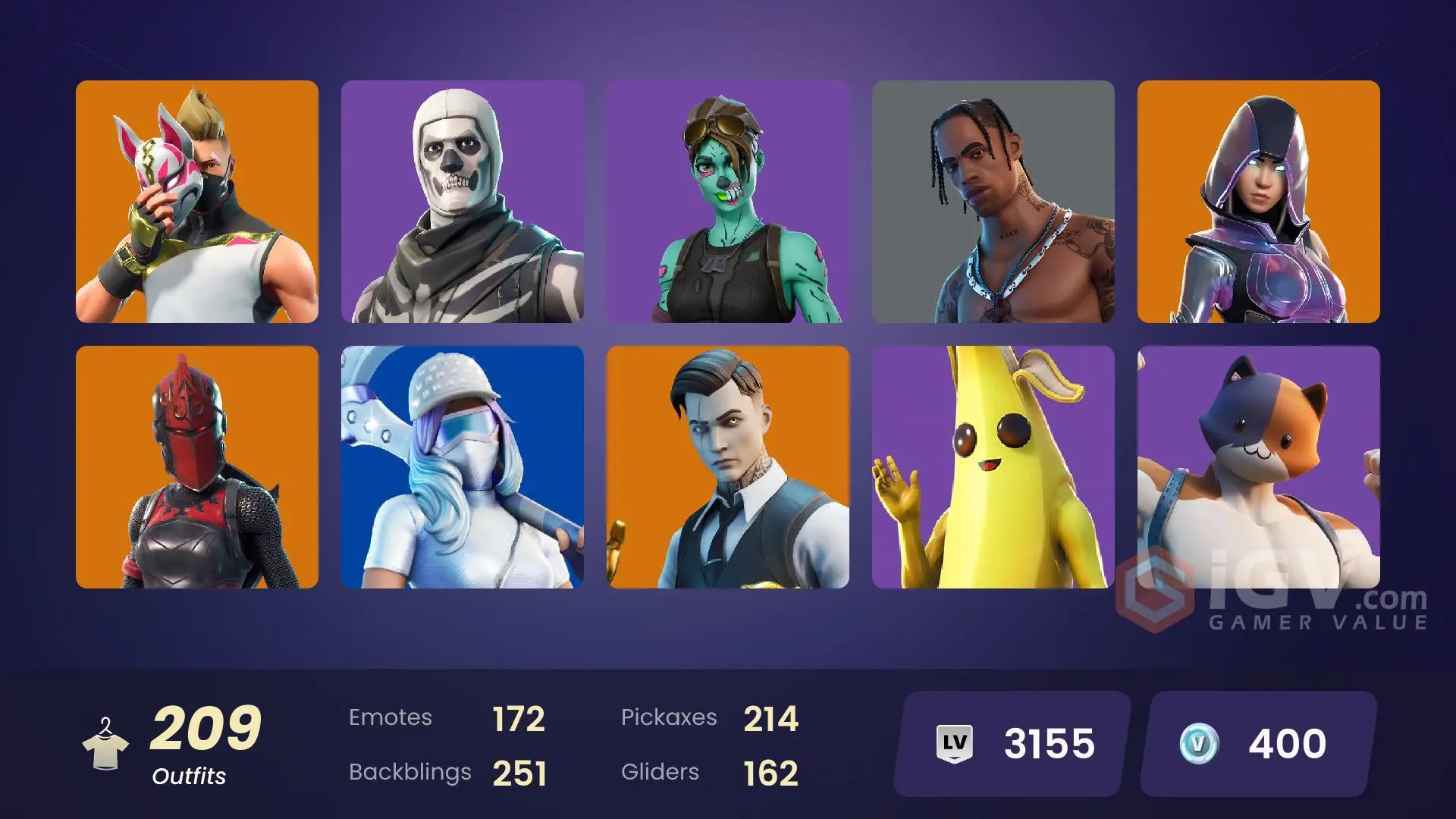 FA | 209 Skins | Travis Scott | Merry Mint Axe | Leviathan Axe | Drift ...