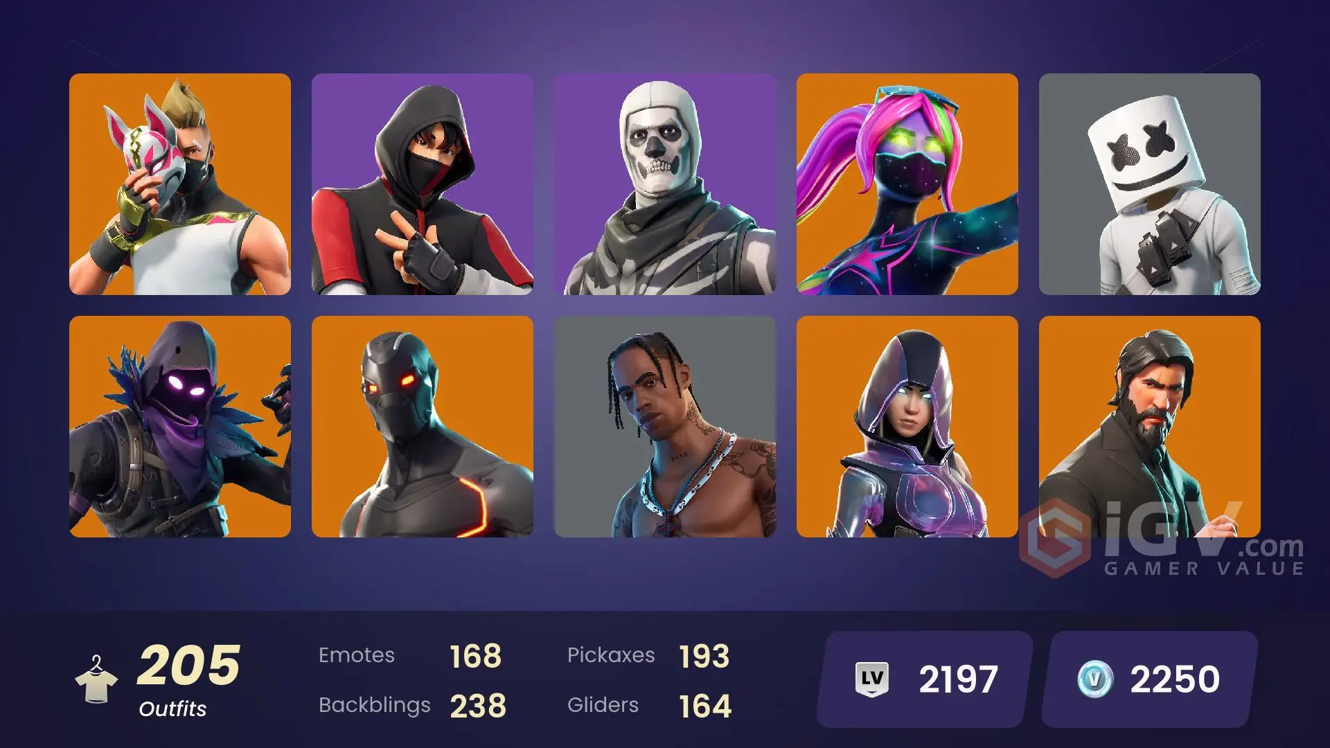 PC/PSN/Xbox/Nintendo 205 skins | OG STW | IKONIK | Travis Scott | The ...
