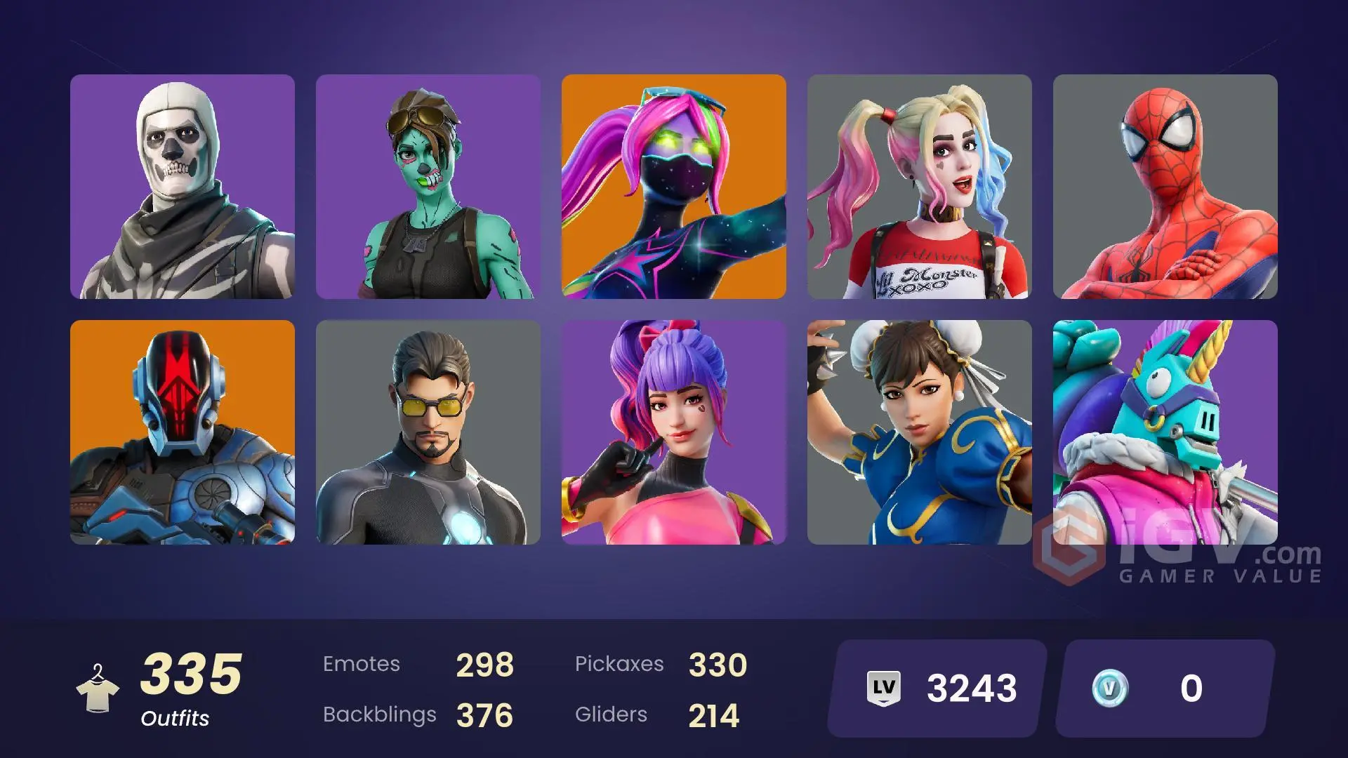 [ALL PLATFORMS] 335 Skin-330 Pickaxe-298 Emotes-214 Gliders-Captain ...