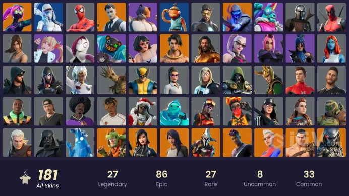[ALL PLATFORMS]-181 Skin-201 Pickaxe-146 Emotes-160 Gliders-Leviathan ...