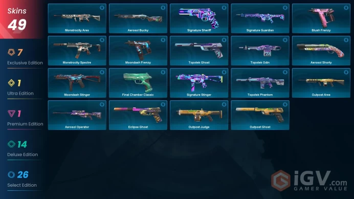 A86-Spectrum Classic-Infinity Spetre-EU-Spectrum Guardian-49 Skins-Bl ...