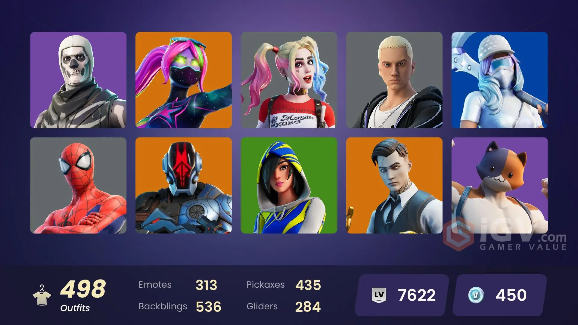 [ALL PLATFORMS]-500 Skin-462 pickaxes -313 emotes-284 gliders-OG STW ...