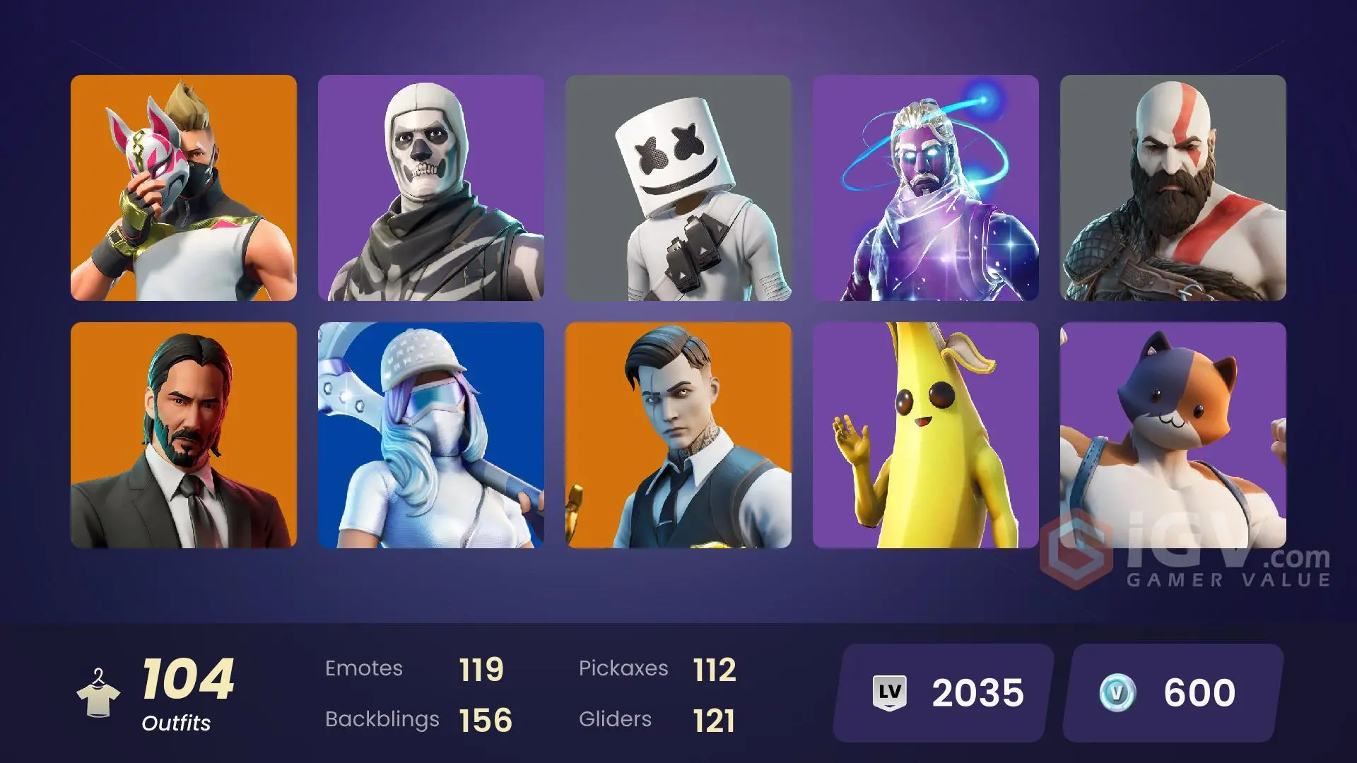 [PC/PSN/XBOX] 104 skins | OG STW | Galaxy | Leviathan Axe | Merry Mint ...