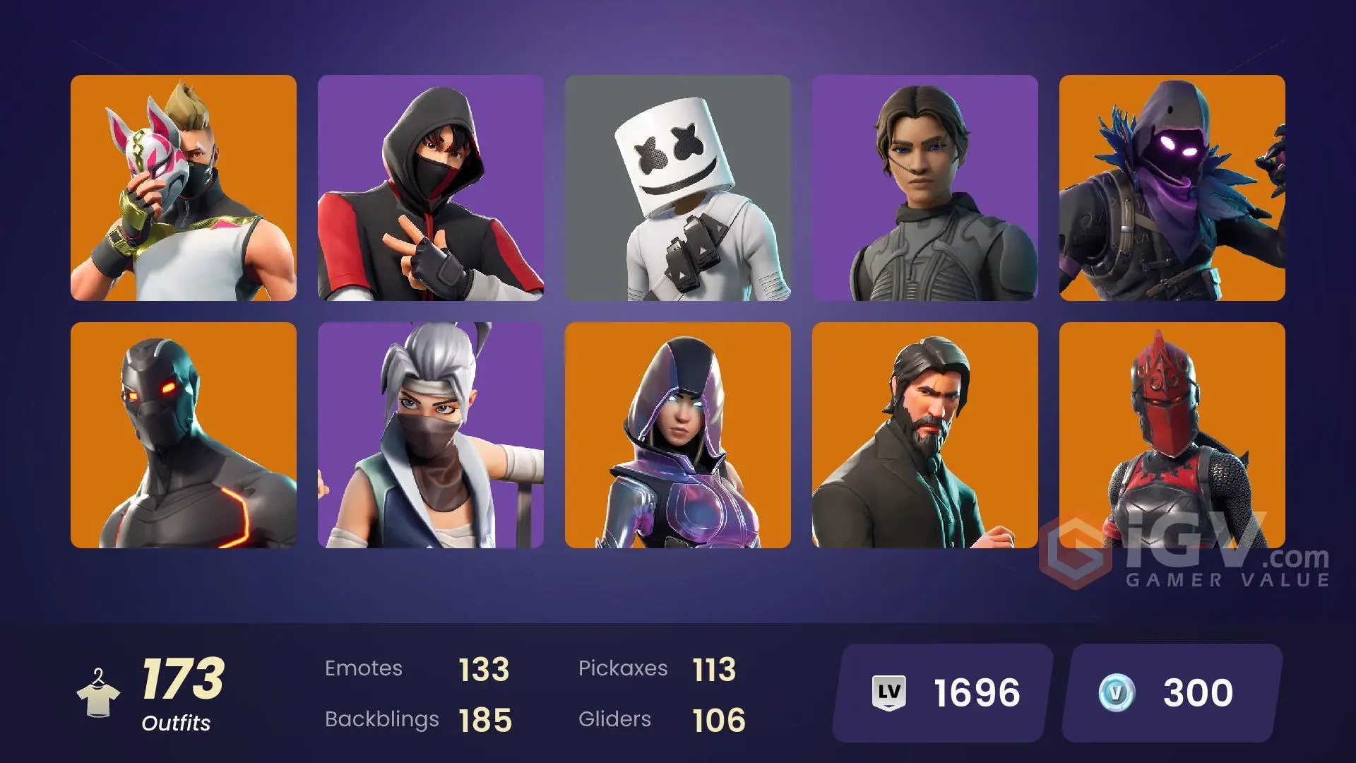 173 skins | IKONIK | The Reaper | Glow | Blue Squire | Royale Knight ...