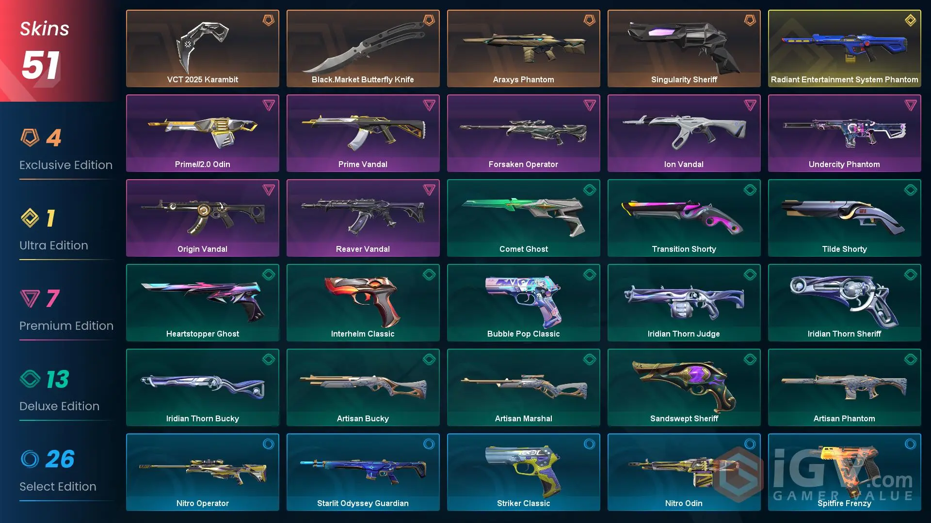 [EU\TURKEY] - SKINS 51 - KNIFE 2 - Radiant Entertainment System Phantom ...