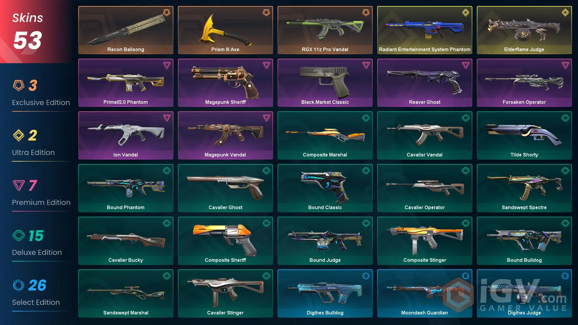 EU-Turkey 53 Skins Recon Balisong Radiant Entertainment System Phantom ...