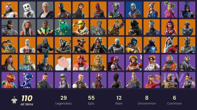 110 SKINS + ROYALE KNIGHT + THE REAPER + BLUE SQUIRE + TAKE THE L ...
