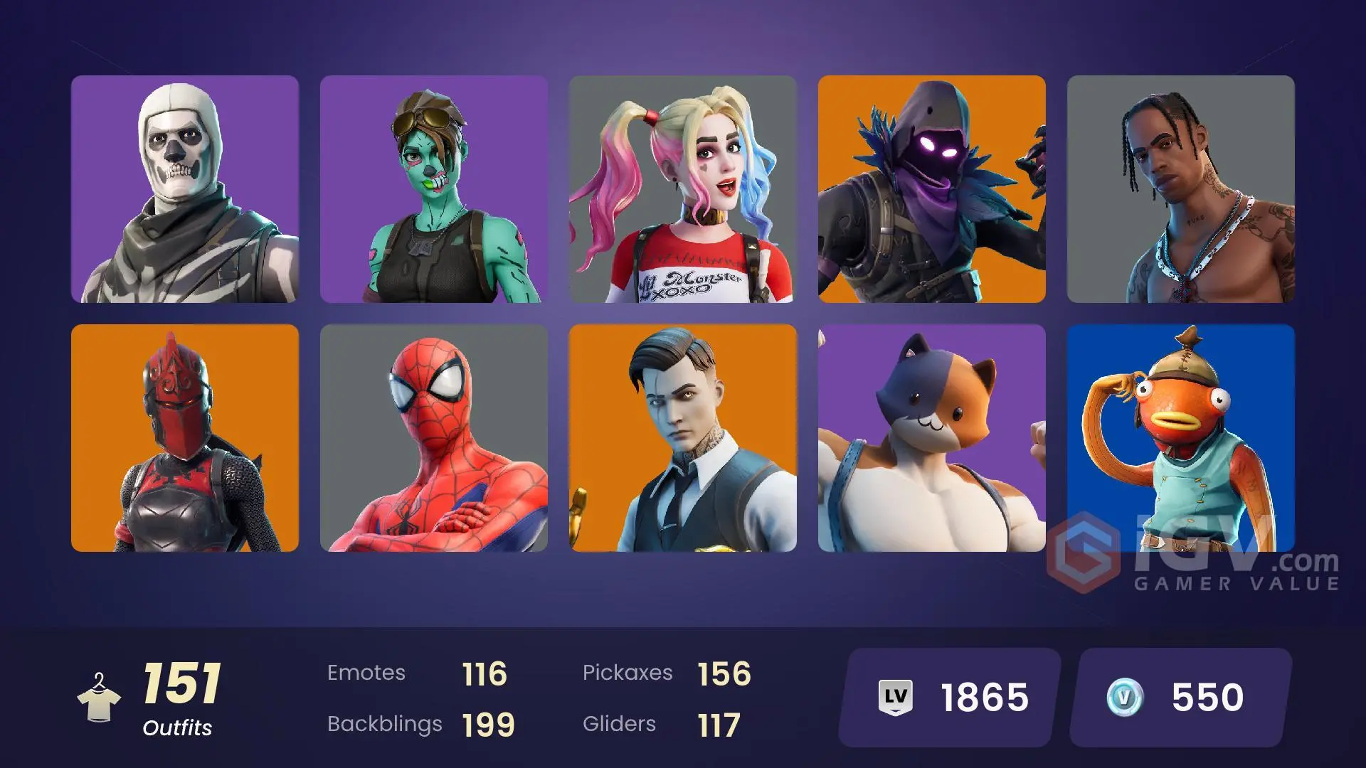 [PC/PSN/XBOX] 151 skins | OG STW | Travis Scott | Jules | Aura | Lara ...