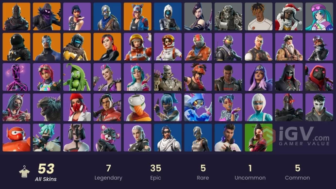 53 SKINS + BLACK KNIGHT + TAKE THE L + AC/DC + SPARKLE SPECIALIST ...