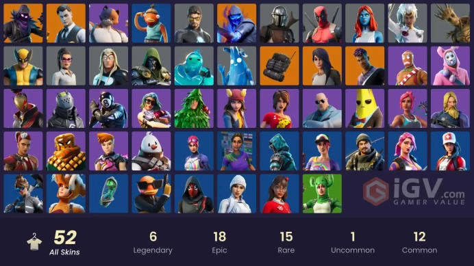 PC,PSN,XBOX 52 SKINS FA - MANDALORIAN,DOOM,WOLVERINE,STORM,BEACH BOMBER ...