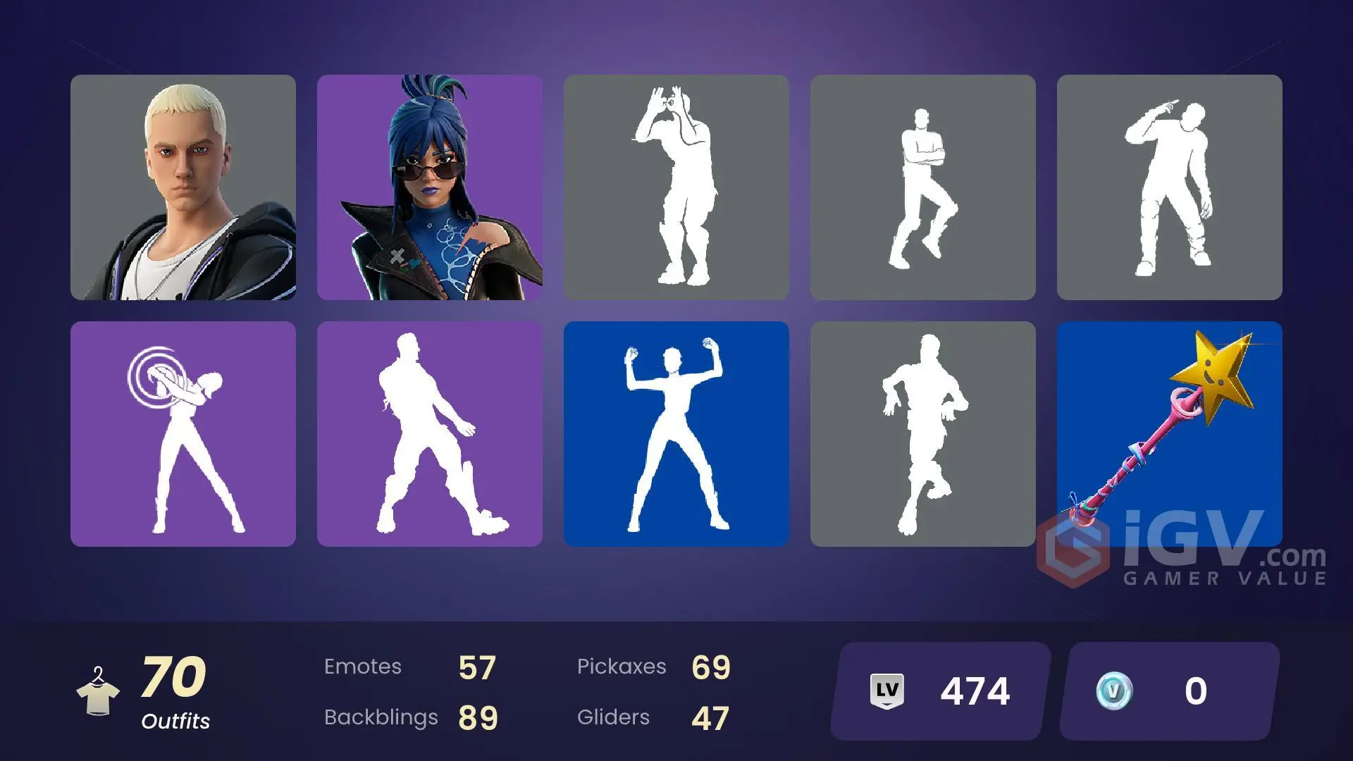 [PC/PSN/XBOX] 70 skins | Aura | Star Wand | Rap Boy | Get Griddy ...