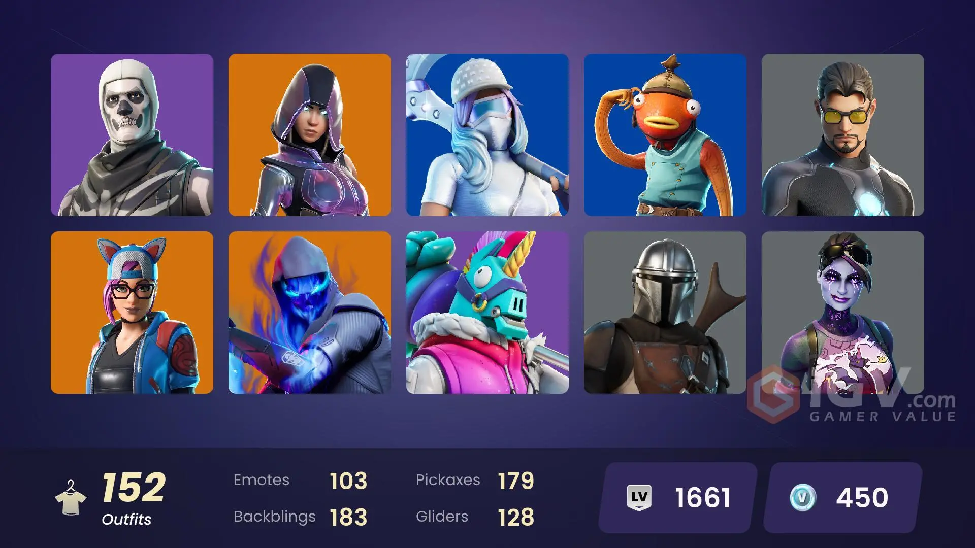 PC/PSN 152 skins | OG STW | Merry Mint Axe | Jules | Glow | Aura | Lara ...