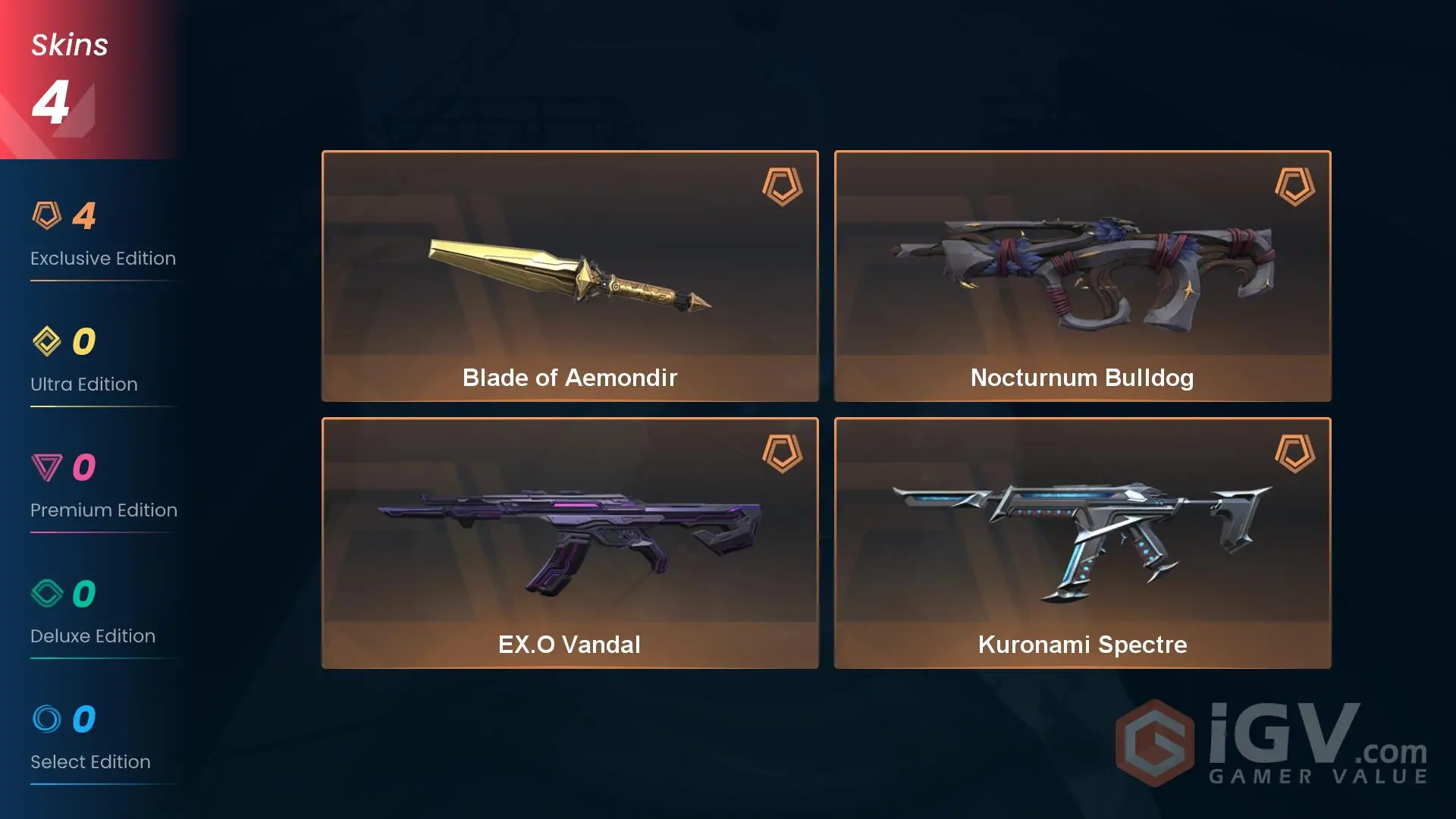 NA/US | 1,290 VP | Rare EX.0 Vandal + Aemondir Blade + Kuronami Spectre ...