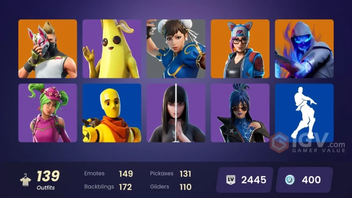 PC/PSN 139 skins | Chun-Li | Surf Witch | Peely | Harley Hitter | Son ...