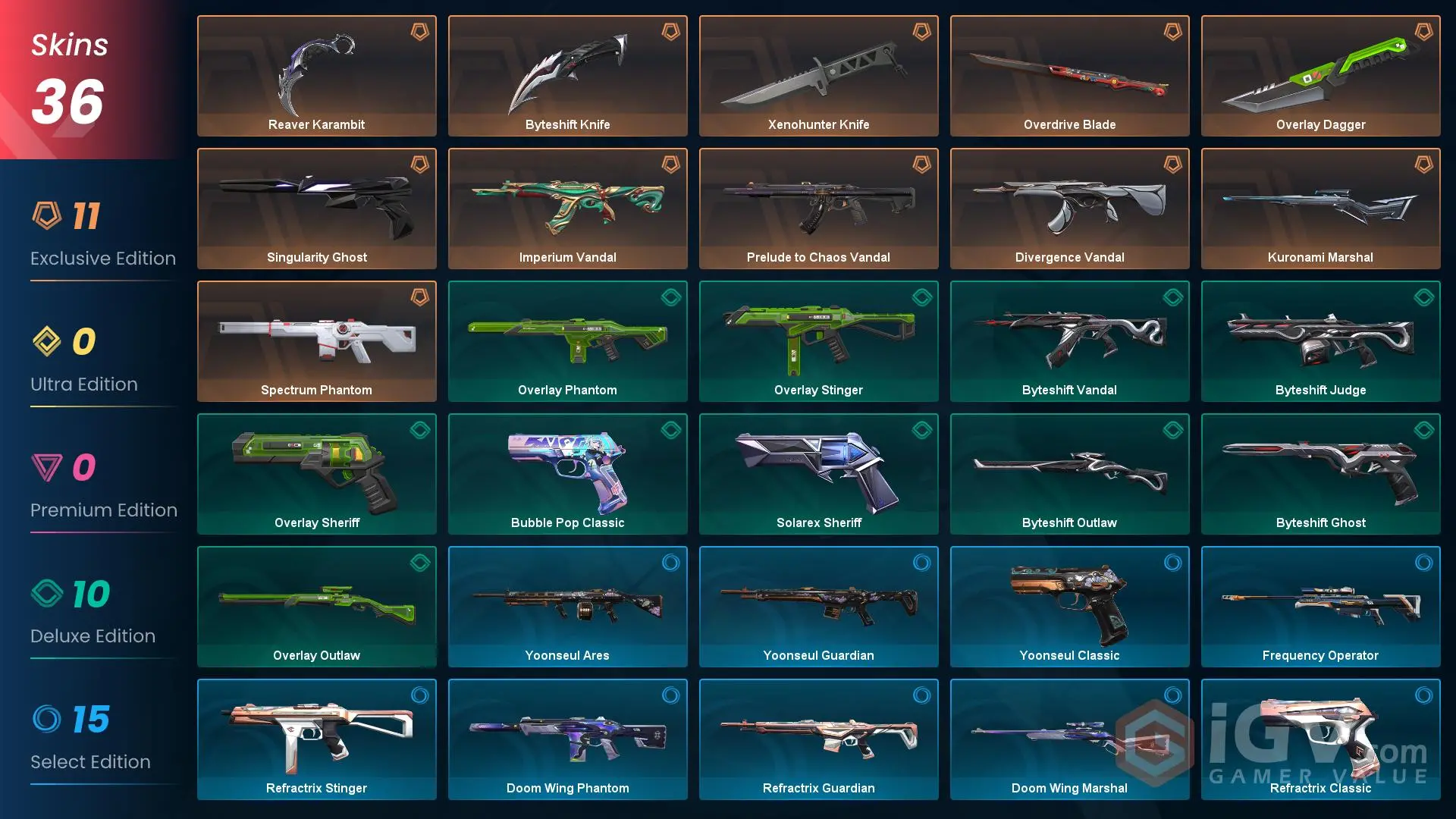EU 36 skins | Xenohunter Knife | Reaver Karambit | Prelude to Chaos ...