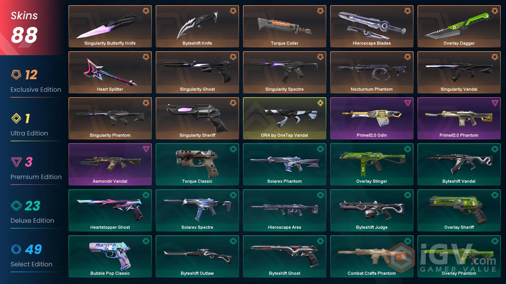 EU-Turkey 88 Skins Singularity Butterfly Knife Nocturnum Phantom ...