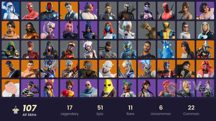 PC/PSN/XBOX 107 skins | Aura | Lara Croft | Tony Stark | Dynamo ...