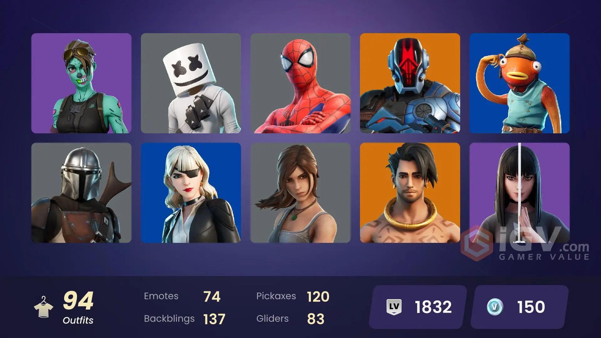 [PC] 92 skins | Ghoul Trooper | Candy Axe | Siren | Harley Hitter ...