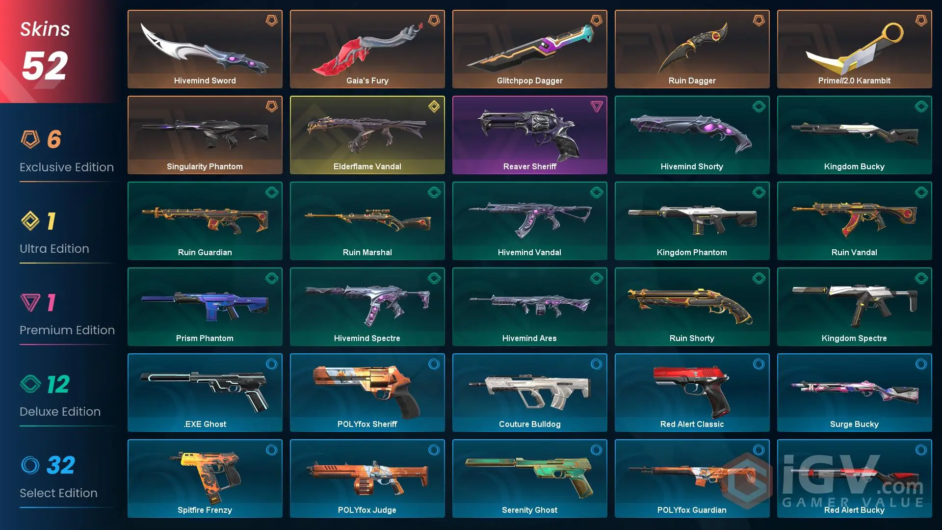 [EU\TURKEY] - SKINS 52 - KNIFE 5 - Ruin Dagger - Gaia's Fury - Prime//2 ...