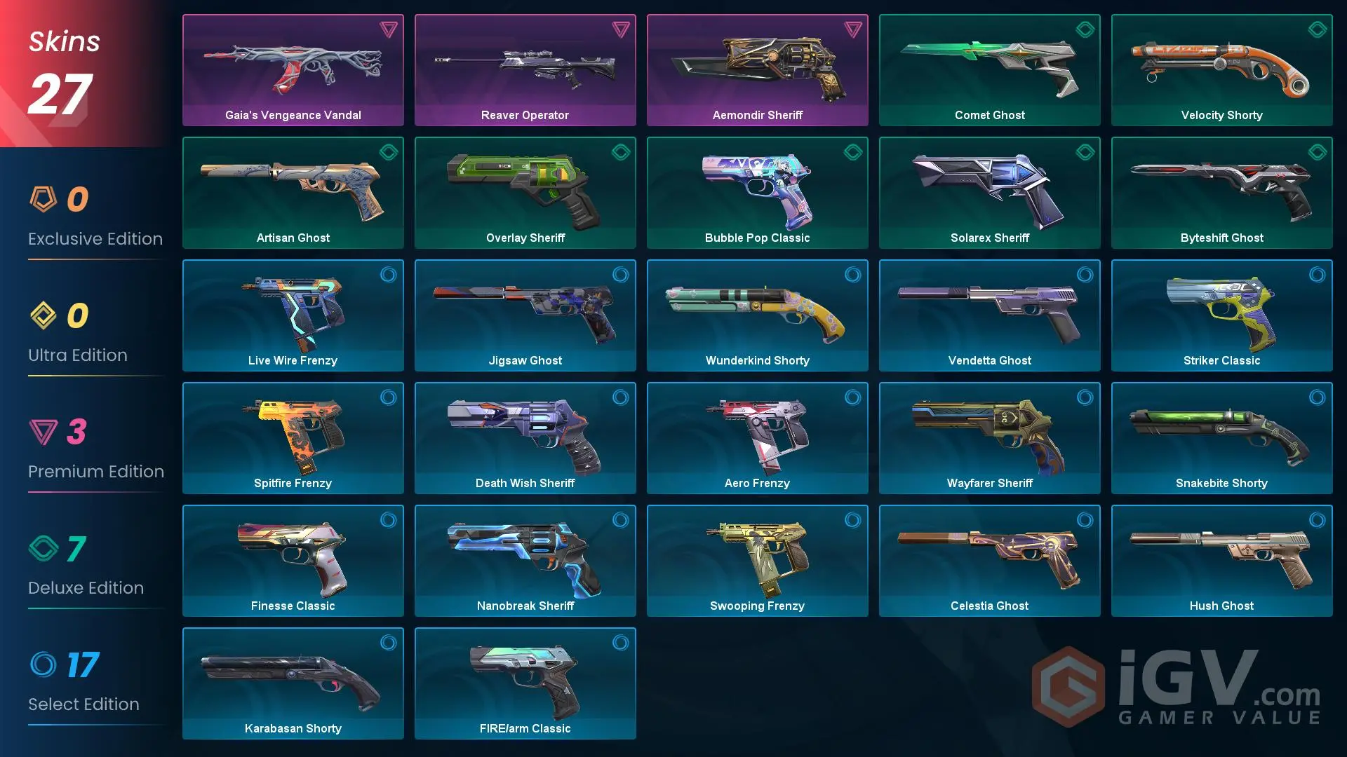 AP 27 skins | Gaia's Vengeance Vandal | Aemondir Sheriff | Reaver ...