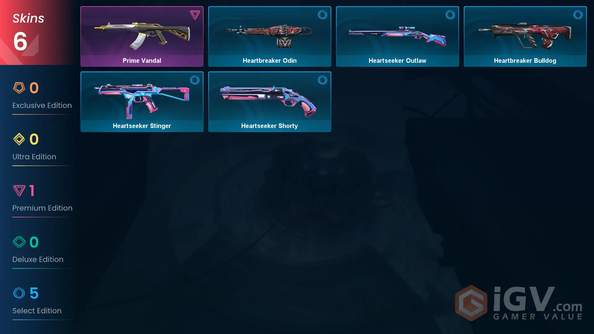 EU 6 skins | Prime Vandal | Heartbreaker Bulldog | Heartseeker Shorty ...