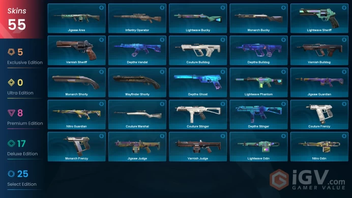 Region: EU / 55 SKINS \ Inventory Value: 36725 | Prism Knife | RGX 11z ...